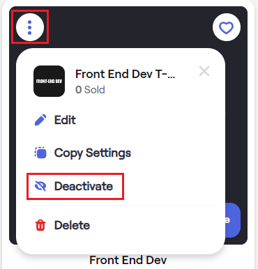 Can I deactivate a design without deleting it? – TeePublic